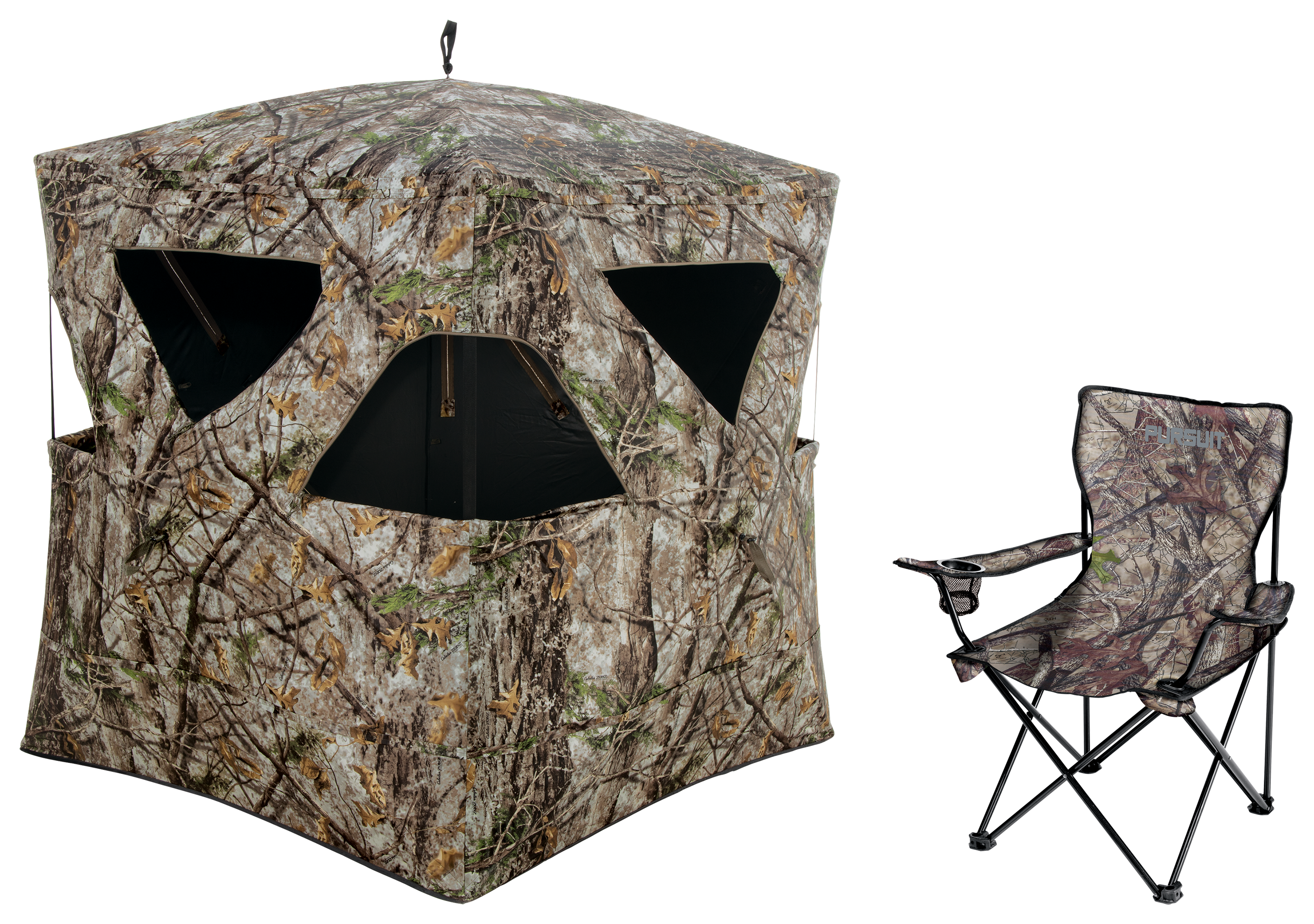 Pursuit Hub Ground Blind with Collapsible Hunting Armchair Combo | Cabela's